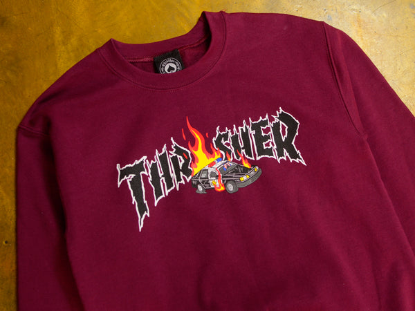 Thrasher x Neckface Cop Car Crew - Maroon – THE SURE STORE