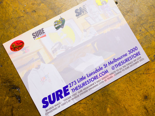 SM Sticker Toss Postcard – THE SURE STORE